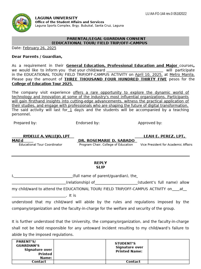 LU-AA-FO-144-Parents-Consent-Form-Academic-Off-Campus-Activities-COED ...