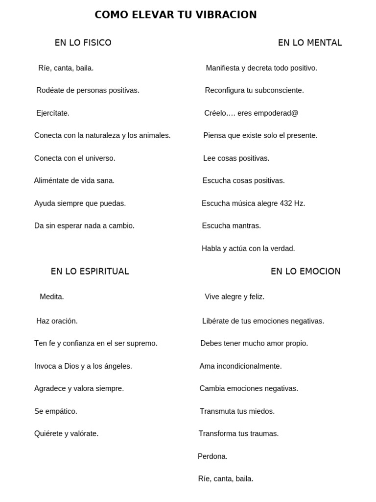 Cómo Elevar Tu Vibración Personal | PDF