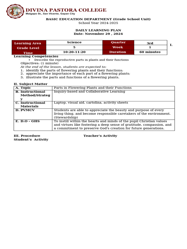 DLP_SCIENCE_FINAL DEMO_REVISED | PDF | Flowers | Petal