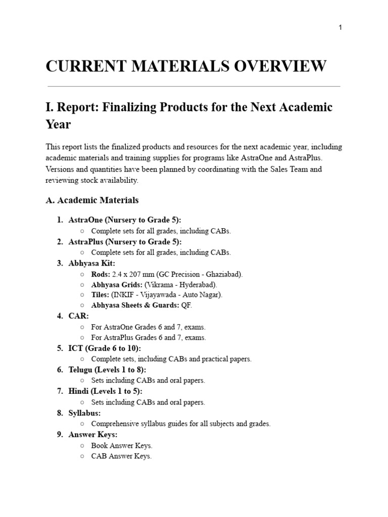 Current Materials Overview | PDF | Warehouse | Logistics