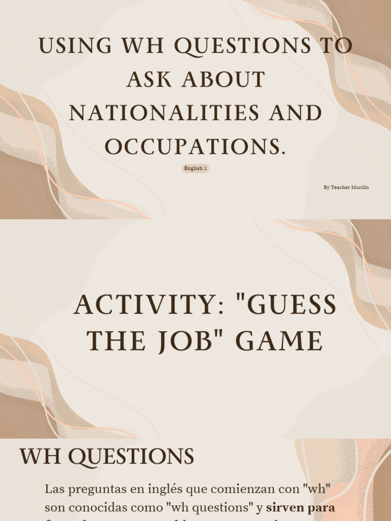 Occupations and Nationalities | PDF