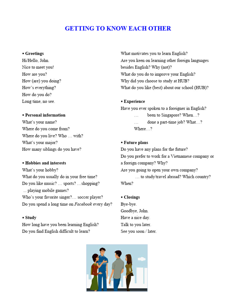 Getting To Know You - HUB Personal Best B1plus | PDF