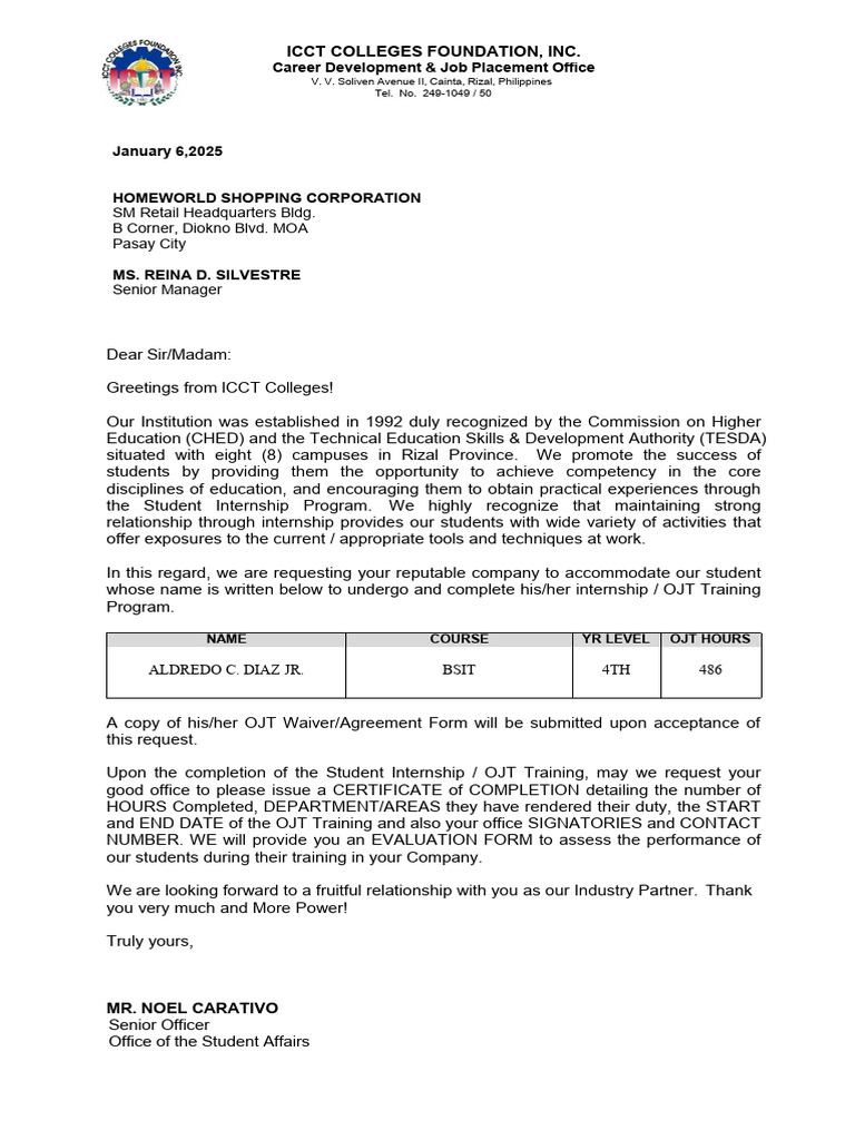 ICCT 2016 SIP Letter of Endorsement GENERAL - Pdf... P | PDF