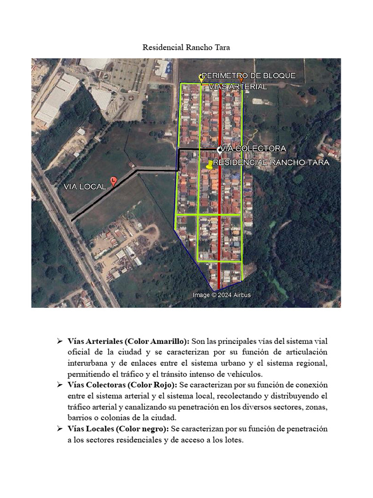 Vías Arteriales y Colectoras en Rancho Tara | PDF