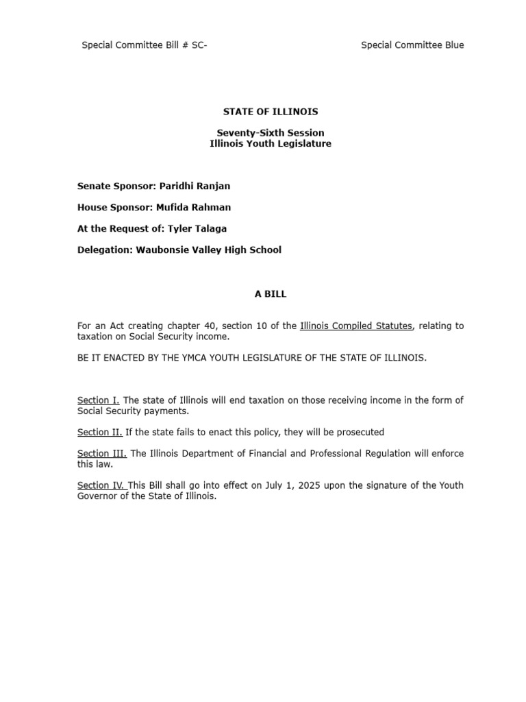 Special Committee Bill Template 24-25 | PDF