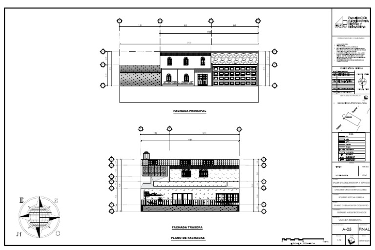 Plano de Fachadas-Modelo 2 | PDF | Diseño arquitectonico | Arquitectura