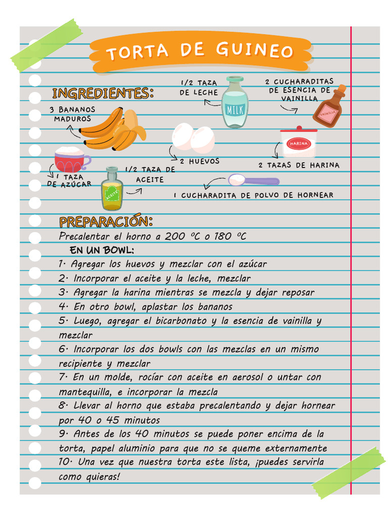 Receta Torta de Guineo | PDF