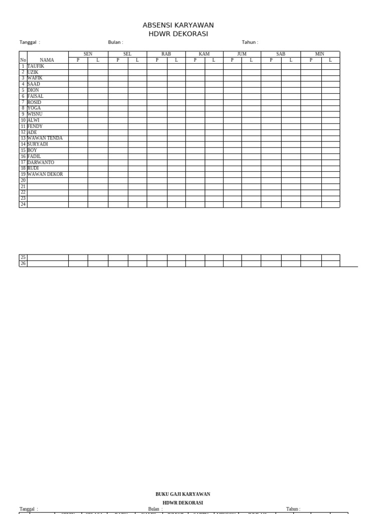 Absensi Karyawan NEW RILIS - Copy | PDF