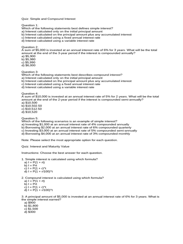 2nd Quarter 1st Summative | PDF | Interest | Present Value