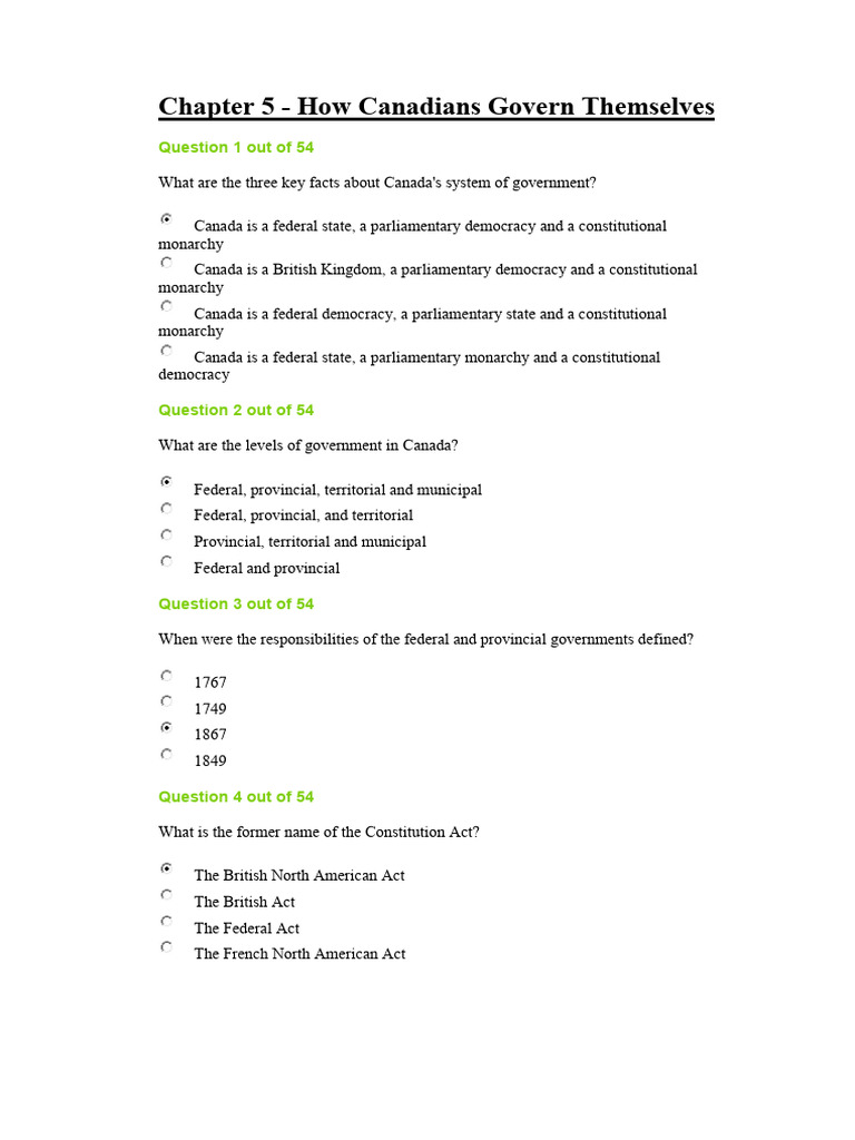 Understanding Canada's Government Structure | PDF | Government Of ...