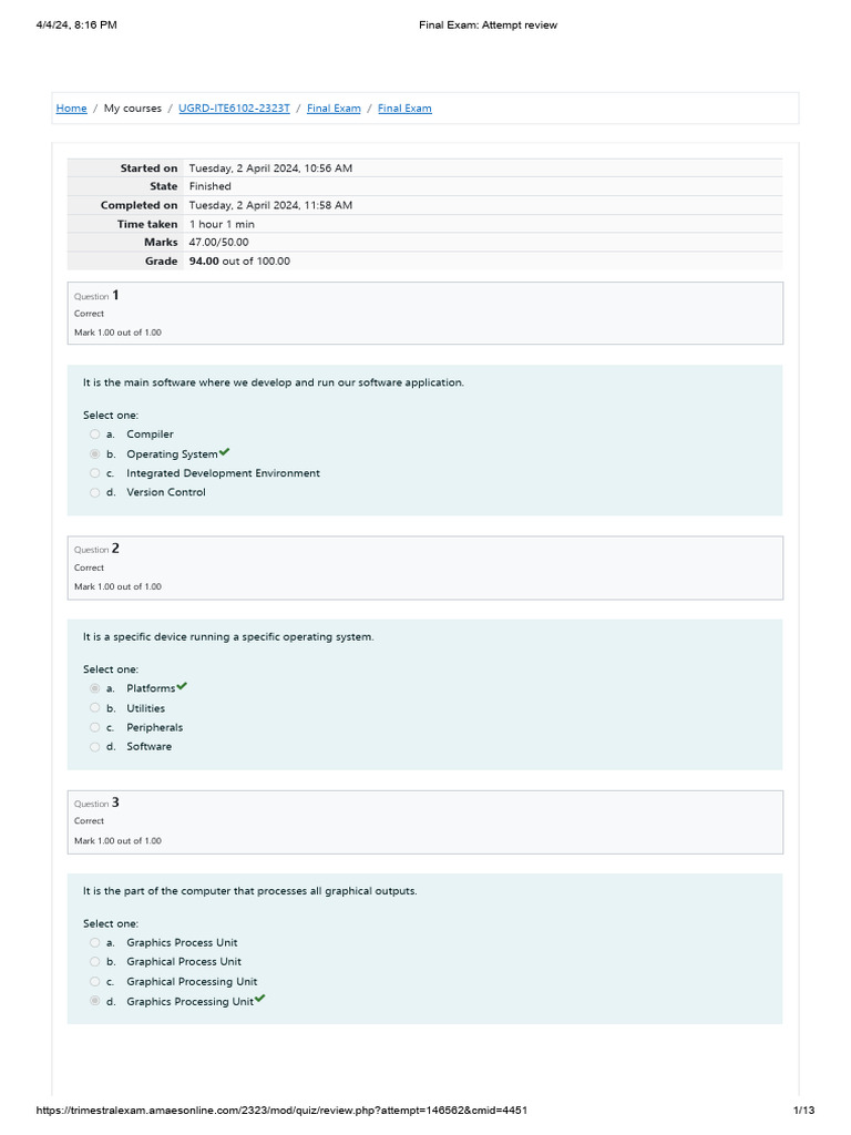 Final Exam_ Attempt review comprog | PDF | Variable (Computer Science ... Final Exam_ Attempt review comprog | PDF | Variable (Computer Science ...