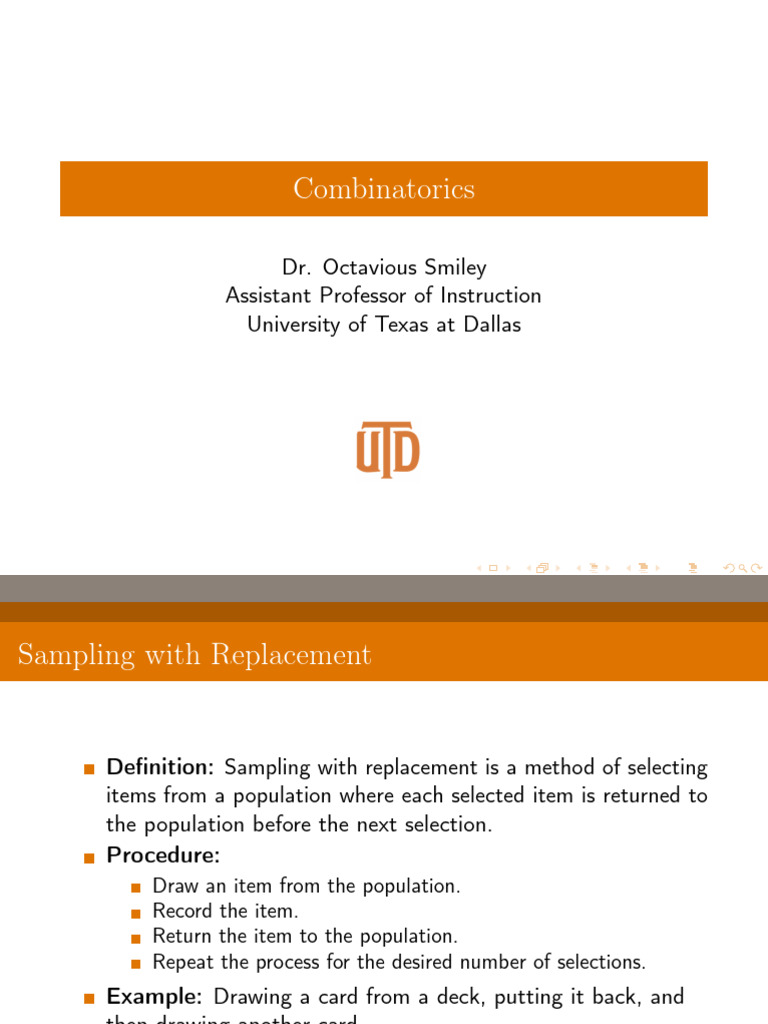 Combinatorics: Sampling and Counting Methods | PDF | Permutation ...