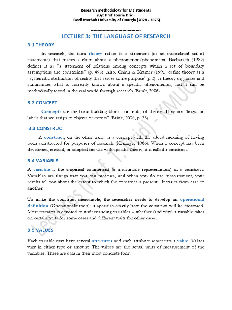 Research Methodology For M1 Student | PDF | Concept | Measurement
