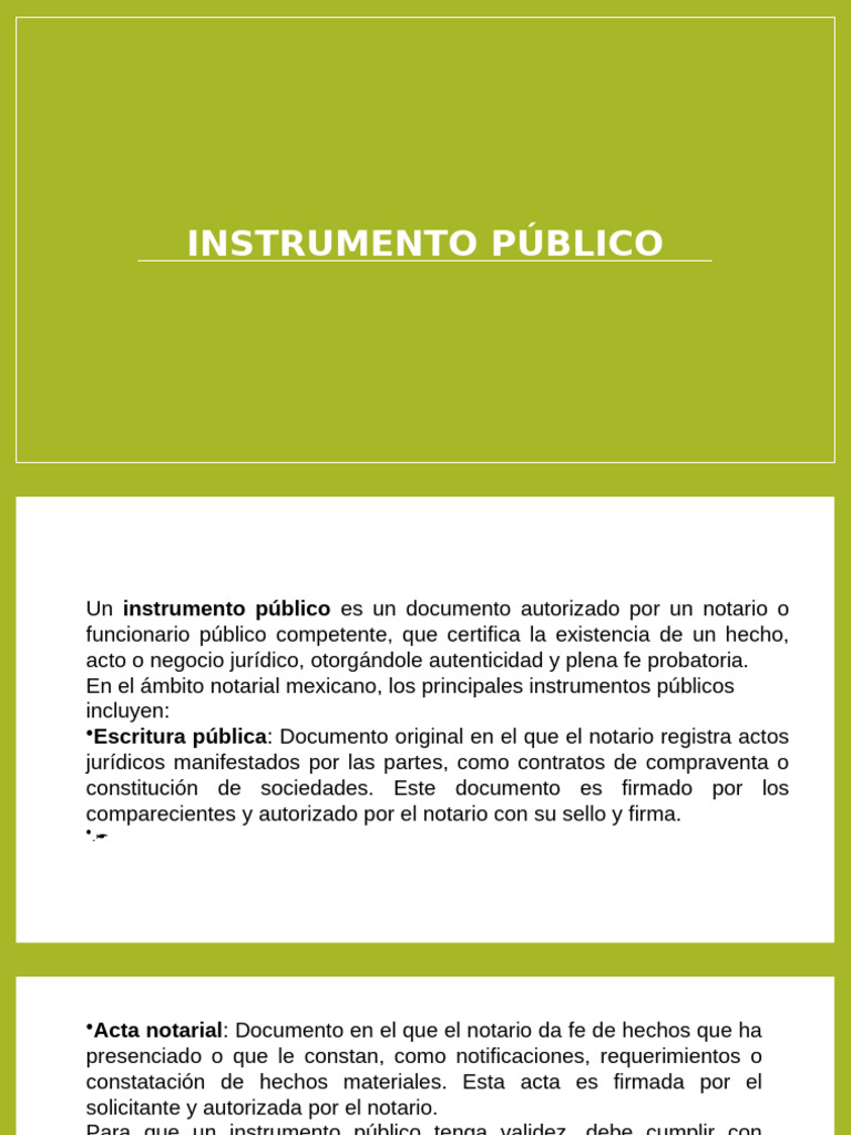 Qué es el instrumento público notarial | PDF | Justicia | Crimen y ...