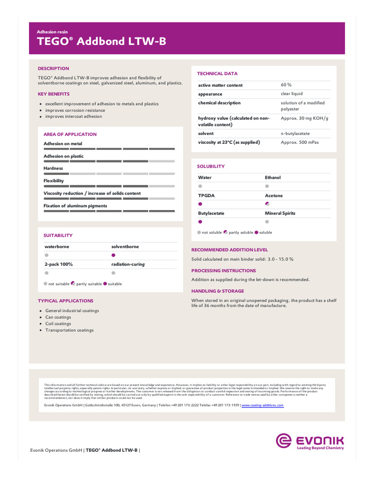 AddBond_LTW_B_TDS | PDF | Coating | Materials