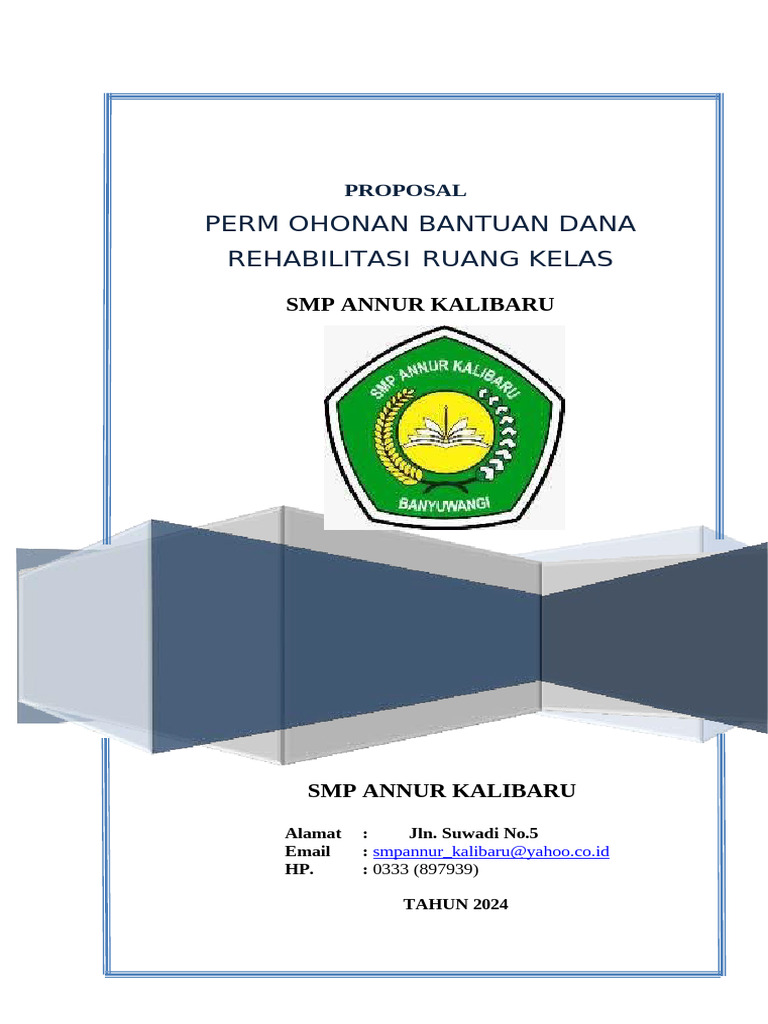 Permohonan Dana Rehabilitasi Kelas SMP Annur | PDF