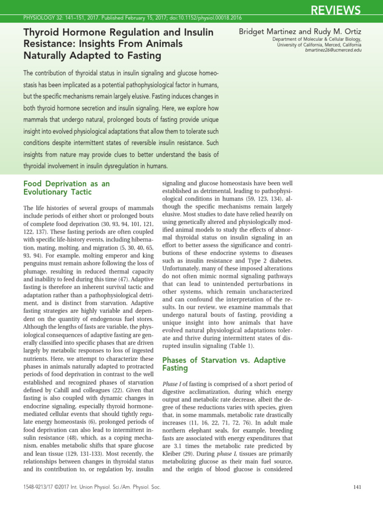 Thyroid Hormones and Insulin Resistance | PDF | Insulin Resistance ...