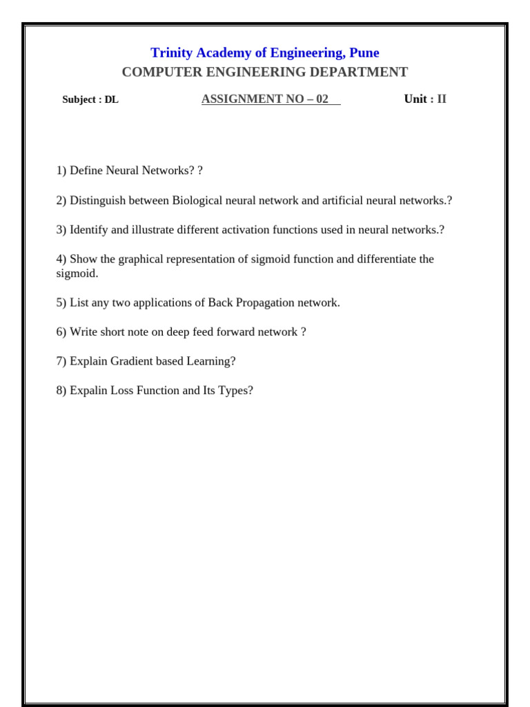 DL Assignment 2 | PDF