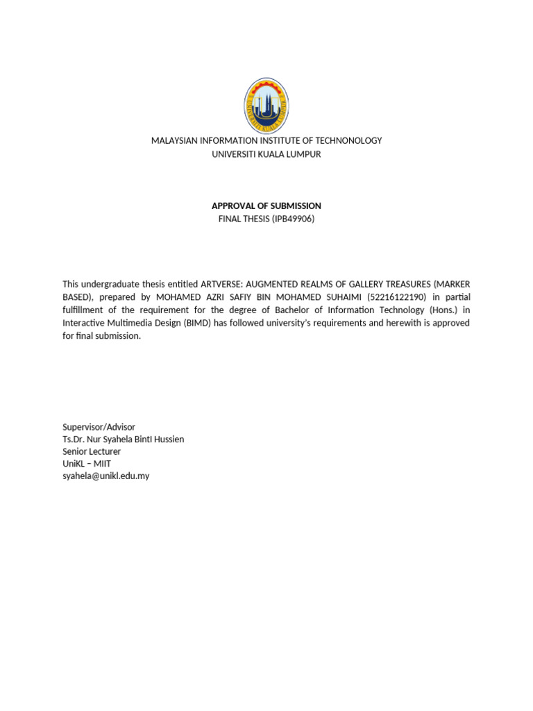 Template - Approval Sheet For Thesis Final Submission | PDF