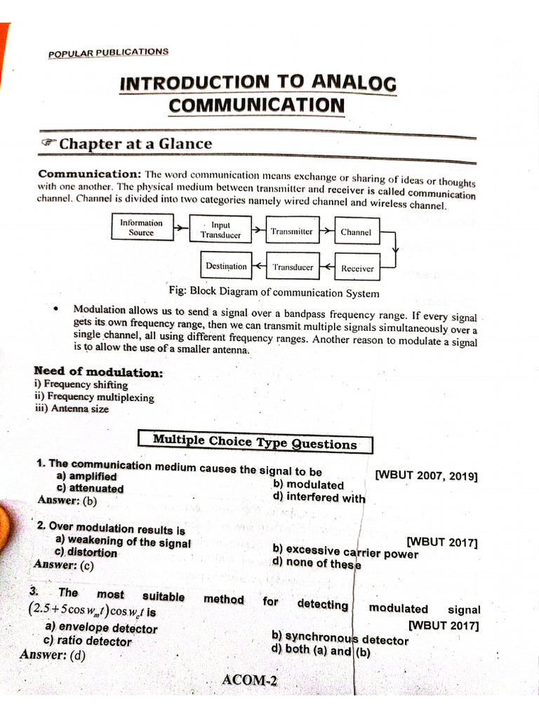 Analog Communications 4th Sem | PDF