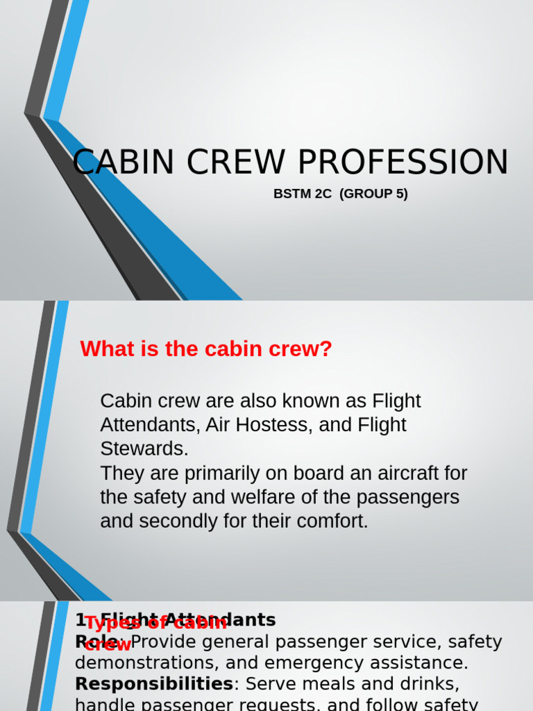 Cabin Crew Profession | PDF | Flight Attendant | Aviation
