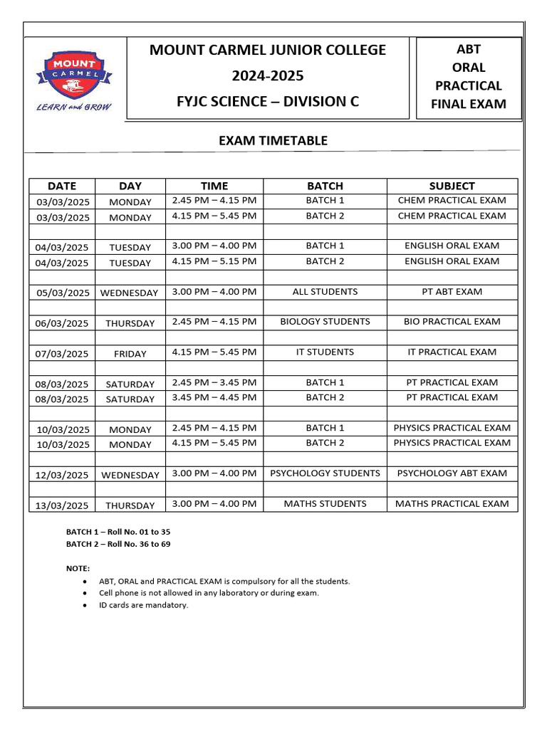 XI C - ABT and Practical Final Exam | PDF