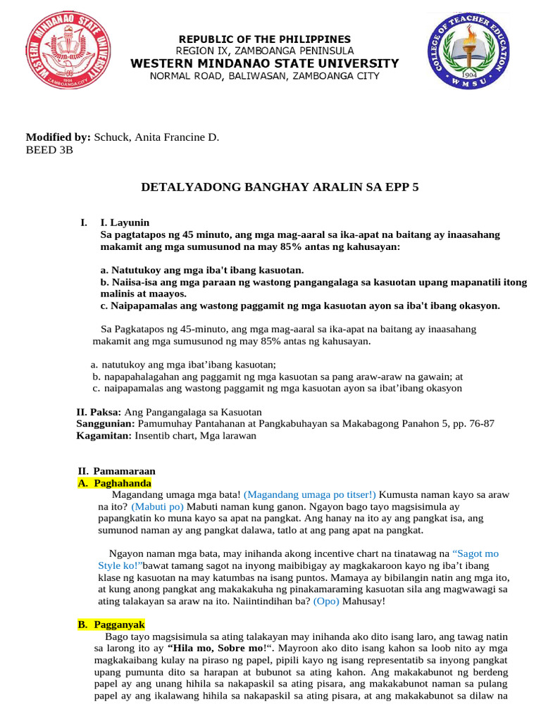 Updated Lesson Plan EPP | PDF