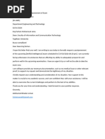 Exam Deferral Request Sample Letter | PDF | Schools | Test (Assessment)