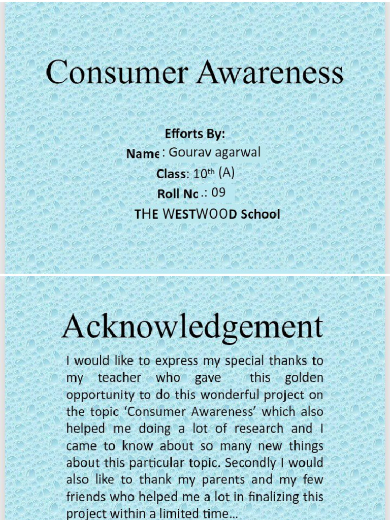Class 10 Consumer Awareness | PDF