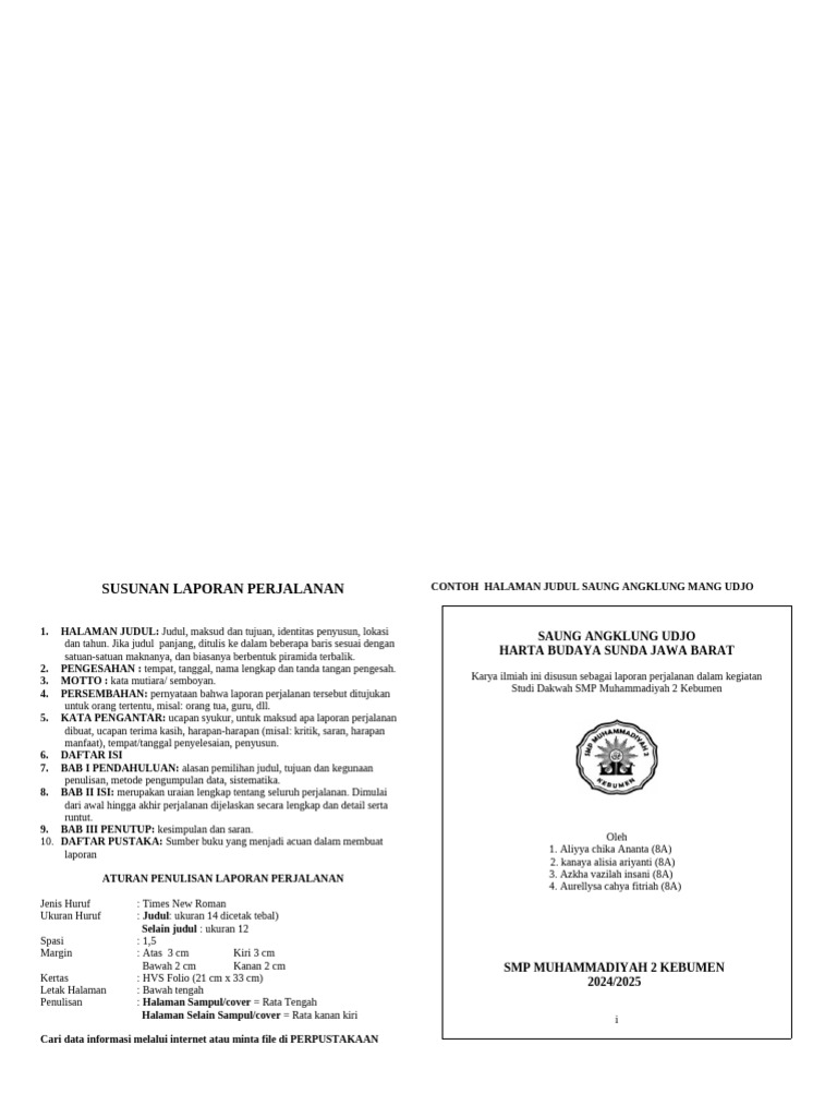 LAPORAN PERJALANAN STUDYTOUR CHIKA (BENAR) (1) | PDF