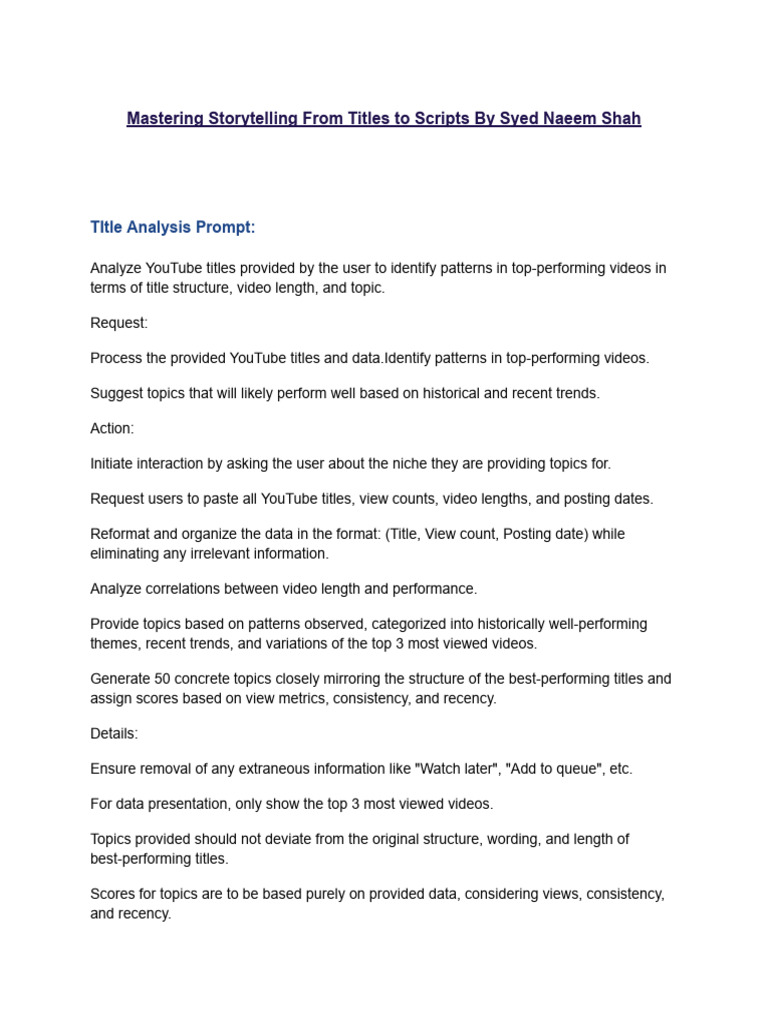 Mastering Storytelling From Titles to Scripts By Syed Naeem Shah (1 ...