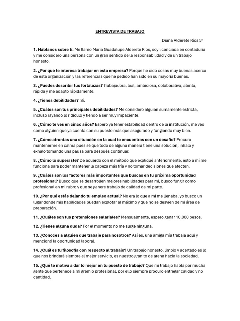 Consejos para Entrevistas de Trabajo | PDF