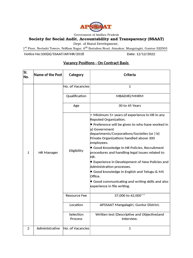 Sa Exp Rules | PDF | Recruitment | Business