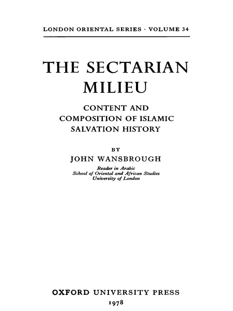 The Sectarian Milieu Content An - John E. Wansbrough | PDF | Exegesis ...