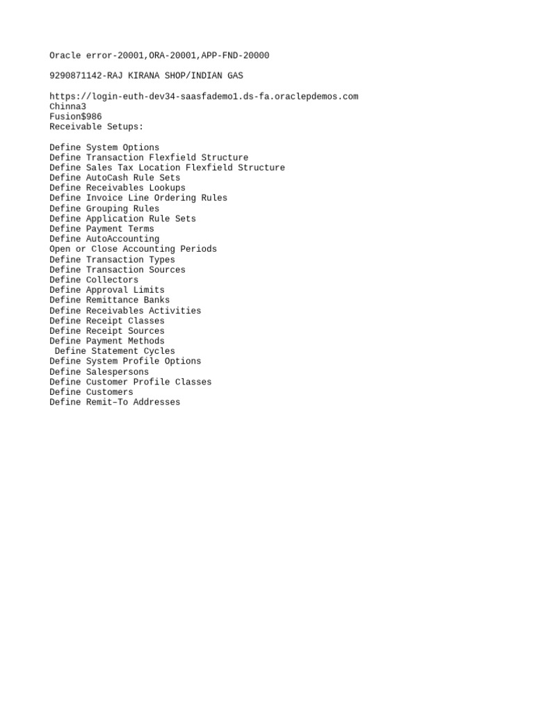 Oracle Error 20001, OrA 20001, APP FN | PDF