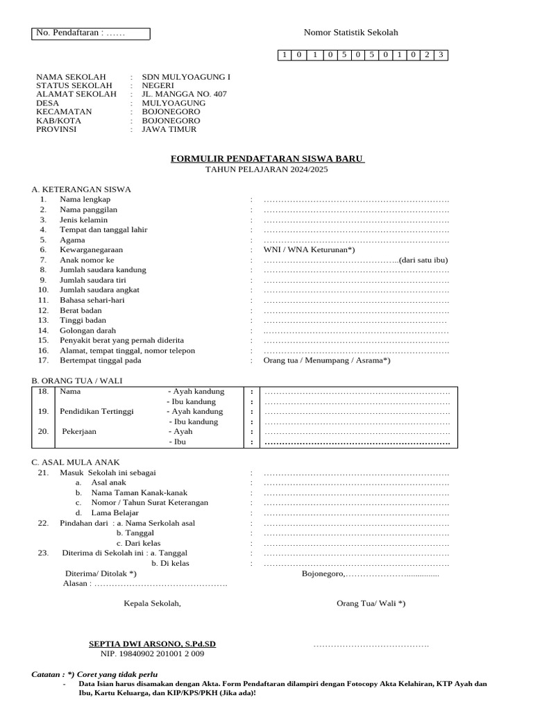 Format S1 PPDB 2024 | PDF