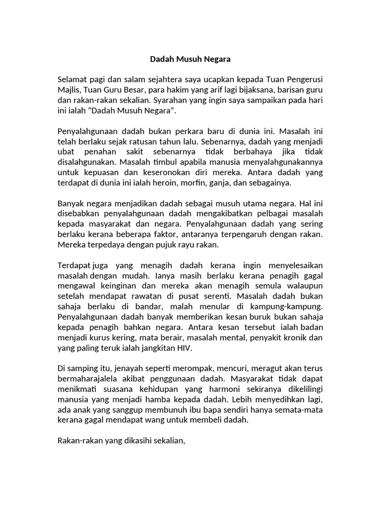 Dadah Musuh Negara | PDF