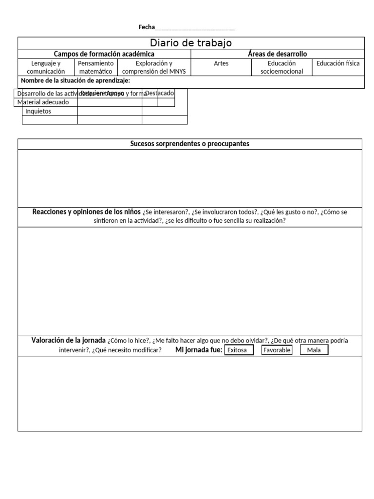Diario de Trabajo | PDF