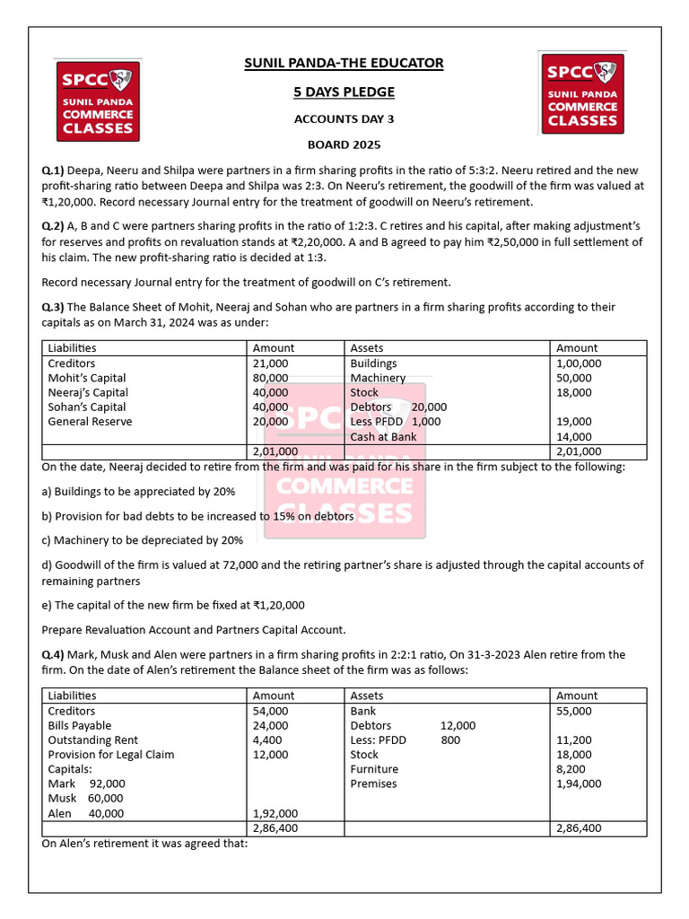 Day 3 DPP | PDF | Goodwill (Accounting) | Balance Sheet