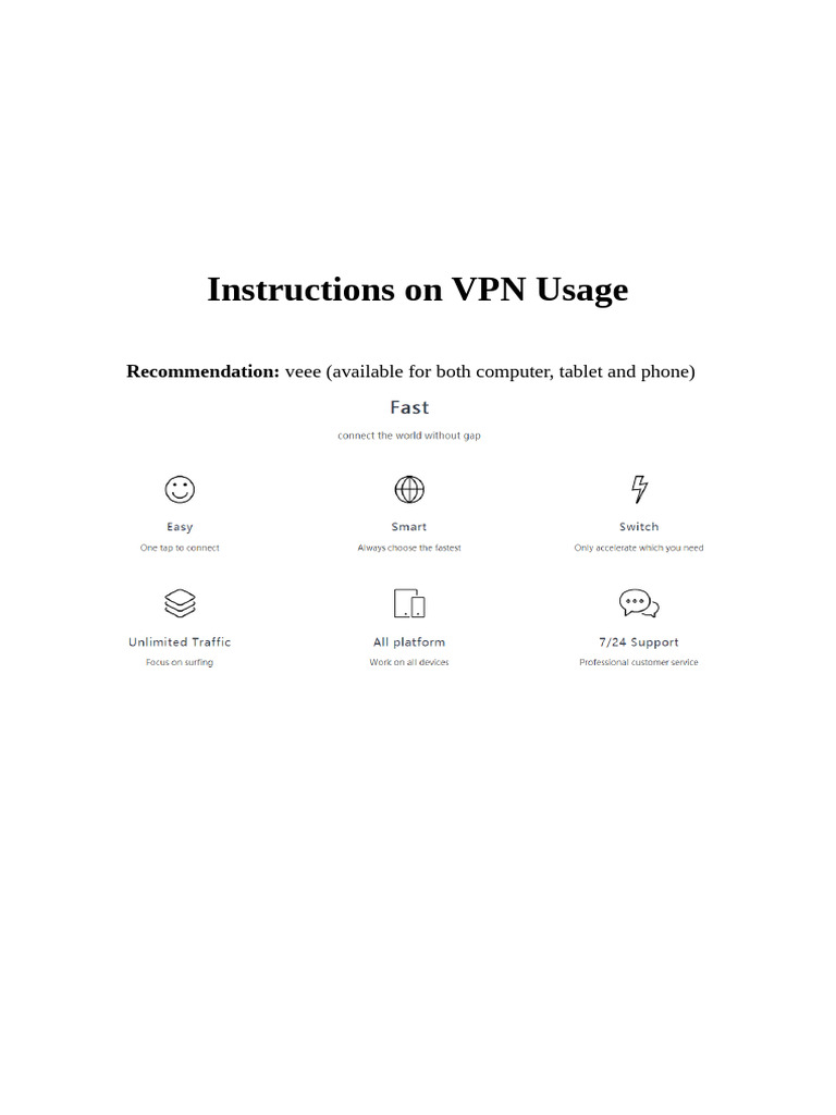 Veee VPN Usage Instructions Guide | PDF