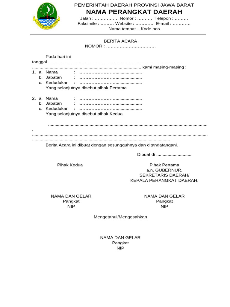 Template Berita Acara | PDF