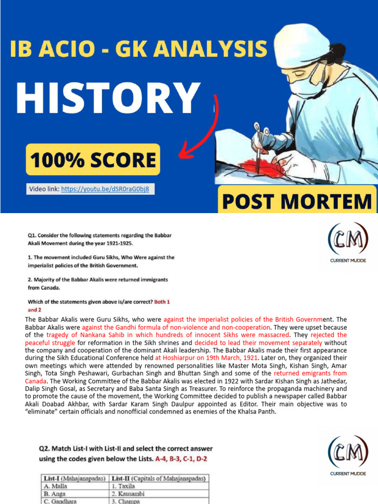 Ib Acio - History GK + Suggested Topics | PDF | British India