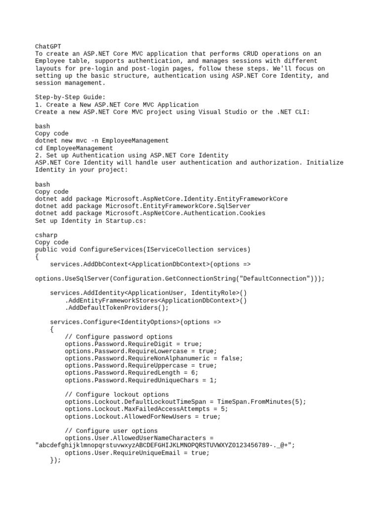 ASP.NET core MVC session management | PDF | Http Cookie | Active Server Pages