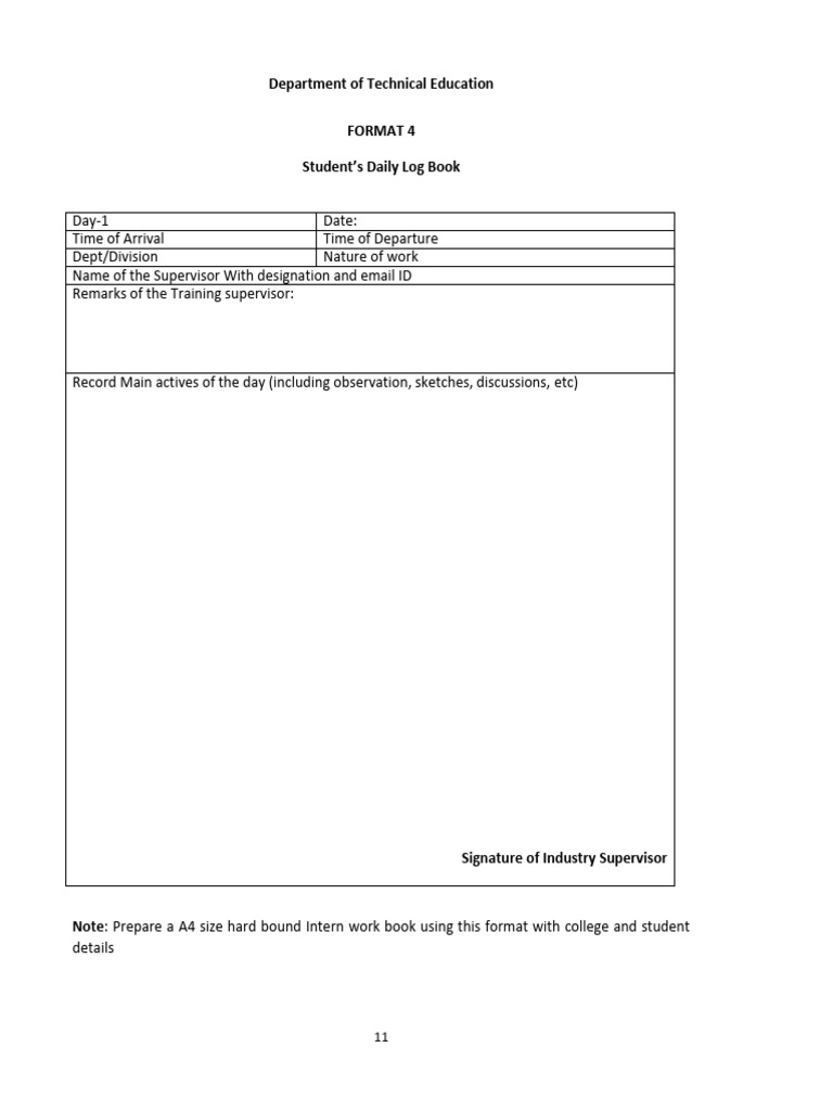 Internship Log Sheet | PDF
