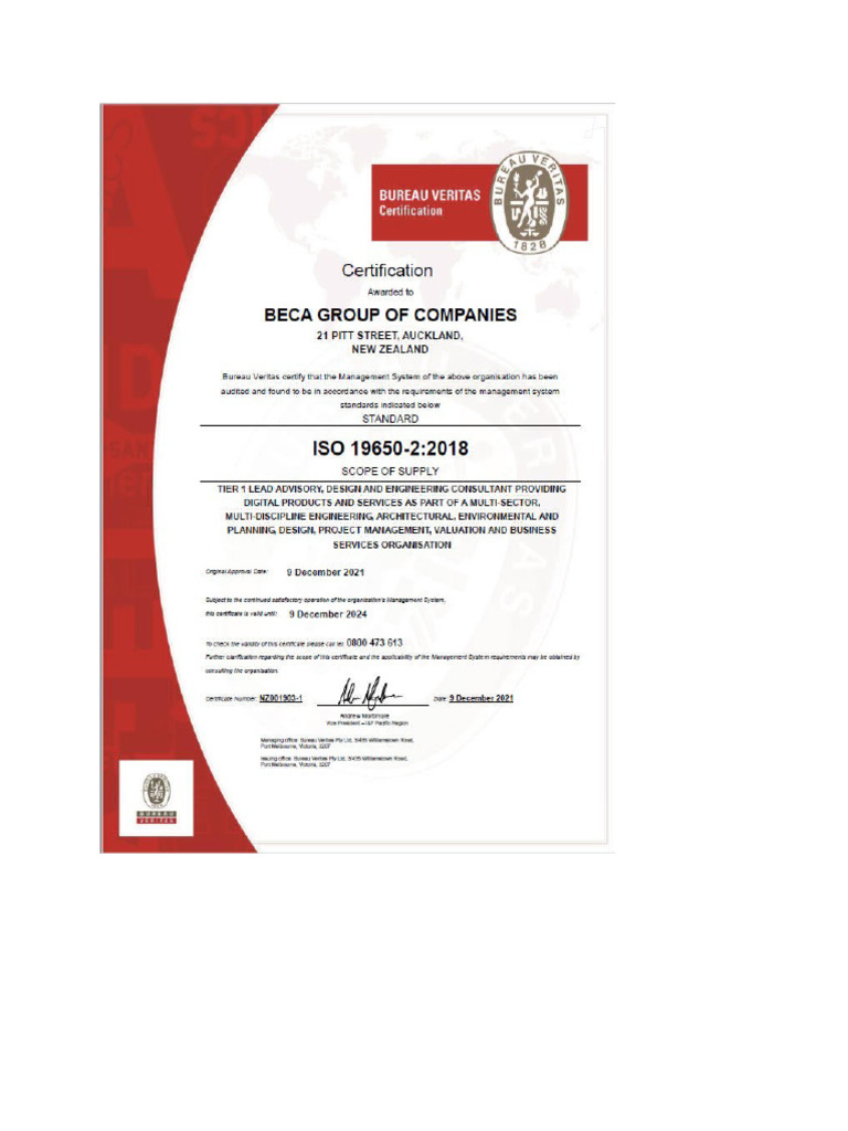 ISO 19650 Certificate Sample 1 | PDF
