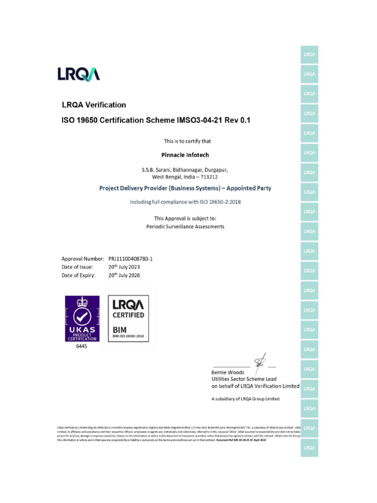 ISO 19650 Certificate Sample 2 | PDF