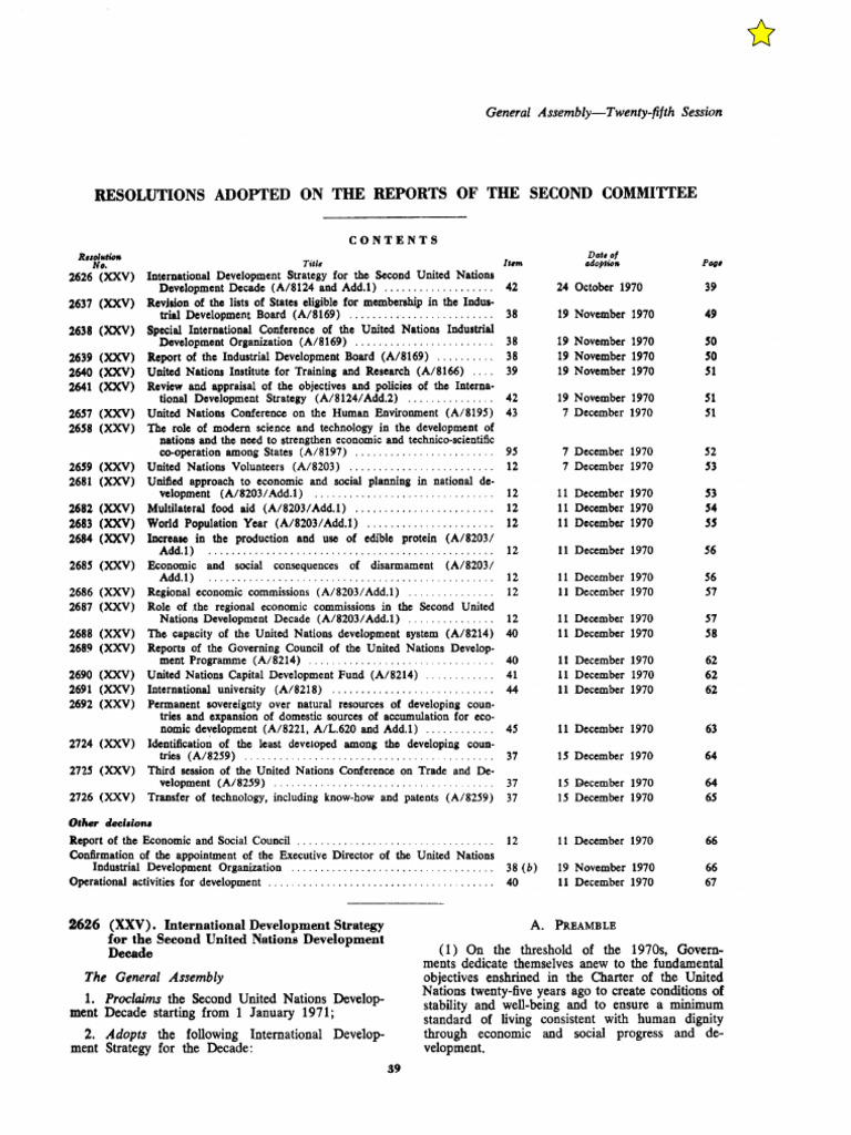 UN IDS - 1971 International Development Strategy For The 2nd United ...