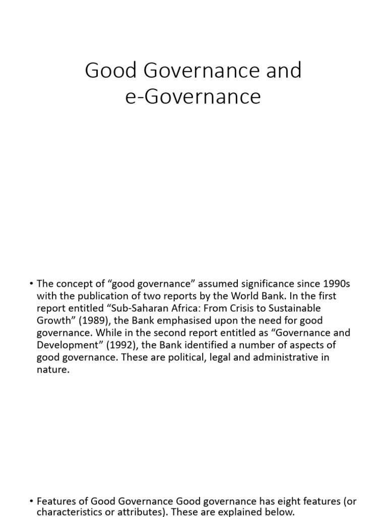 Good Governance and E Governance | PDF | Governance | Good Governance