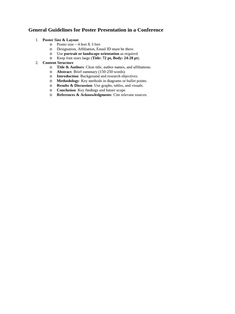 Conference Poster Presentation Guidelines | PDF