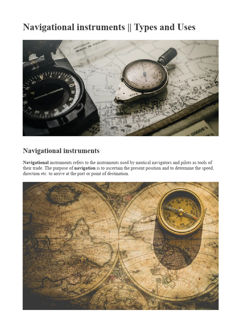 Navigational Instruments - Types and Uses | PDF